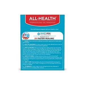 All Health All Health Advanced Fast Healing Hydrocolloid Gel Bandages, Large Wound Dressing, 4 ct | 2X Faster Healing for First Aid Blisters or Wound Care