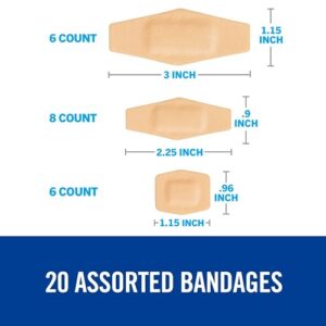 Nexcare Waterproof Cushioned Bandages, Assorted Sizes, 20 Count