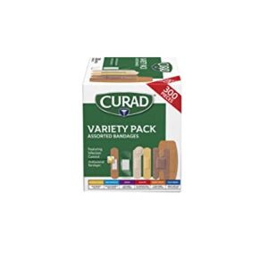 Curad Bulk Variety Pack Assorted Bandages, Flex-Fabric, Waterproof, Plastic, Knuckle, Heavy Duty Bandages (320Count)