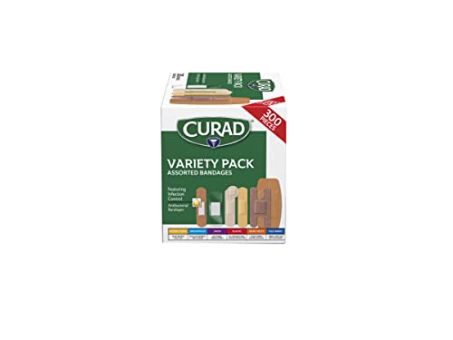 Curad Bulk Variety Pack Assorted Bandages, Flex-Fabric, Waterproof, Plastic, Knuckle, Heavy Duty Bandages (320Count)