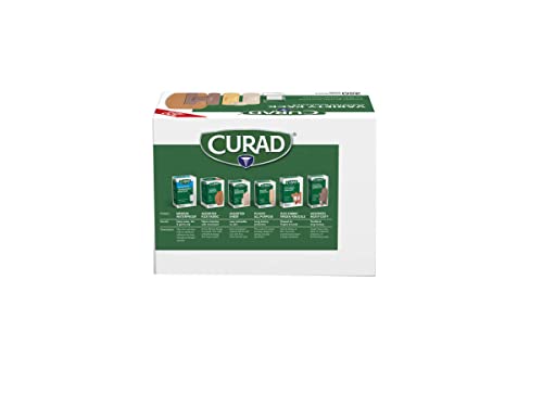 Curad Bulk Variety Pack Assorted Bandages, Flex-Fabric, Waterproof, Plastic, Knuckle, Heavy Duty Bandages (320Count)