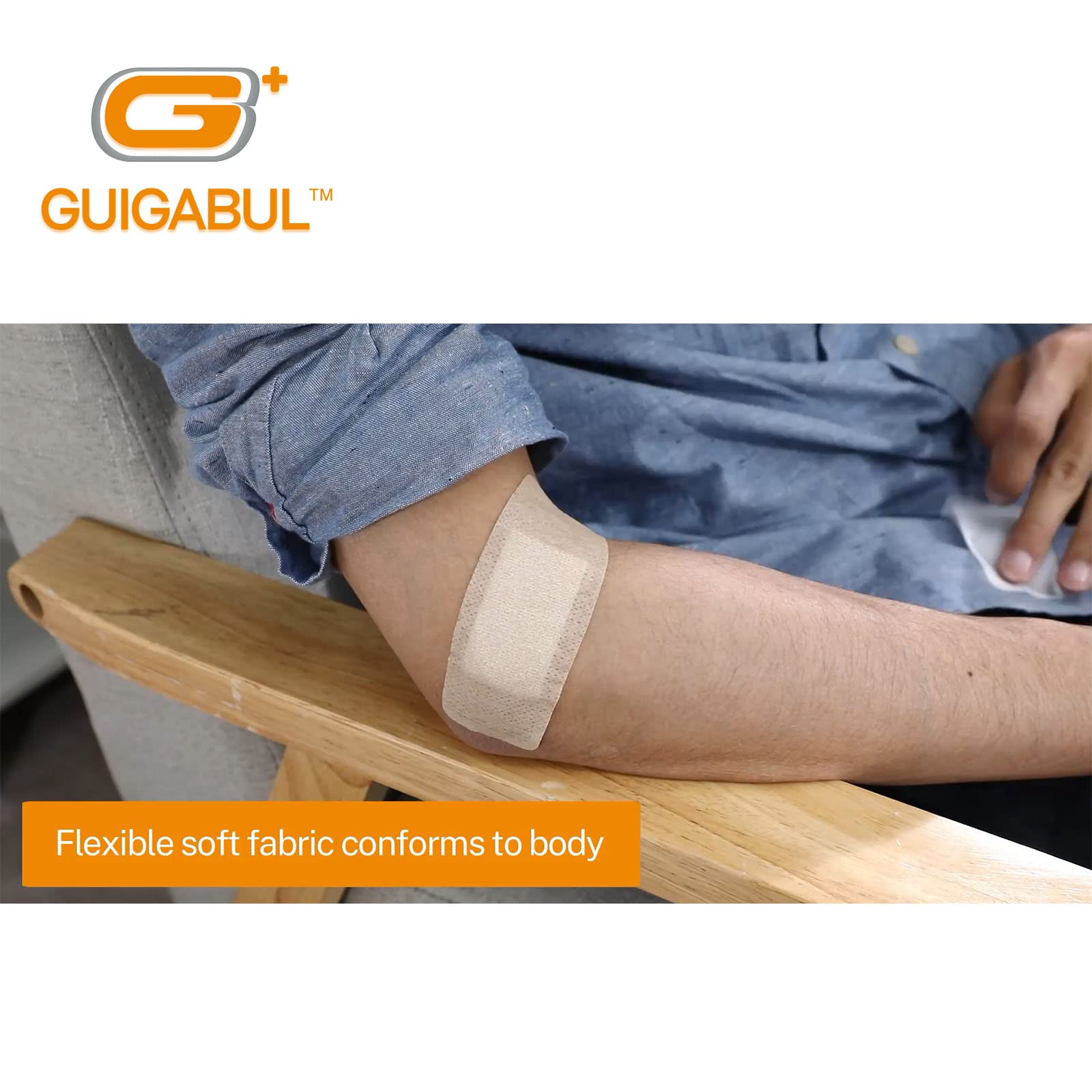 Painless Removal Silicone Bandages for Elderly Sensitive Skin - 40 Counts 0.75''x3'' Medium and 15 Counts 1.63''x4'' Extra Large Bandages by G+ GUIGABUL - Hypoallergenic - Latex Free