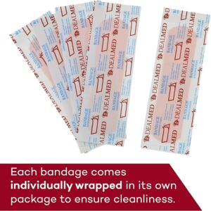 Dealmed Fabric Flexible Adhesive Bandages – 100 Count (3 Pack) Bandages with Non-Stick Pad, Latex Free, Wound Care for First Aid Kit, 3" x 3/4"