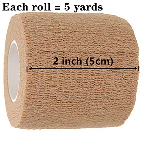 12 Pack 2" x 5 Yards Self Adhesive Elastic Bandage Wrap Stretch Self-Adherent Tape for First Aid,Sports, Wrist, Ankle (12 Colors)