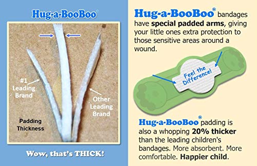 Super Fun Kids Bandages by Hug-a-BooBoo! The Amazing Animal Bandages That Hug! Children’s Favorite Stuffed Animal Designs – Hippo, Puppy, Teddy Bear & Frog! Family Pack Value Assortment -100ct Box