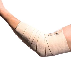 ACE Brand 3 Inch Elastic Bandage with Clips, Beige, 3 in x 63.6 in, Great for Elbow, Ankle, Knee & More, Comfortable Design for Prolonged Wear, Easy-to-Use Wrap Design (207314)