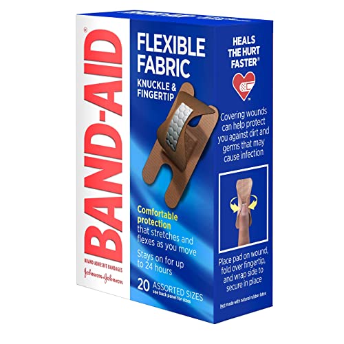 BAND-AID Brand Flexible Fabric Bandages Knuckle & Fingertip, 20 Count (Pack of 2)