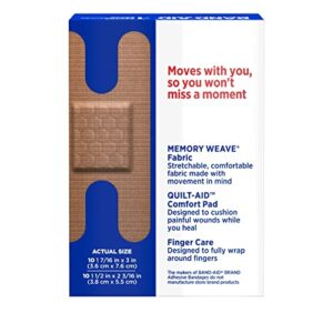 BAND-AID Brand Flexible Fabric Bandages Knuckle & Fingertip, 20 Count (Pack of 2)