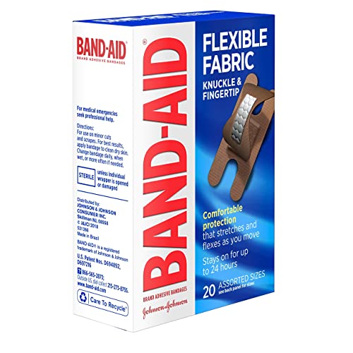 BAND-AID Brand Flexible Fabric Bandages Knuckle & Fingertip, 20 Count (Pack of 2)