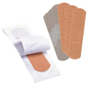 200 Fabric Flexible Adhesive Bandage Strips - 3" x 3/4" Breathable Bandages with Non-Stick Pad - Latex Free for First Aid Kit Wound Care and Protection (2 packs of 100)