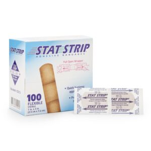 stat strip adhesive bandages 100 flexible latex free 1x3 inch