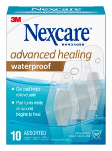 nexcare advanced healing waterproof bandages, assorted sizes, 10 count