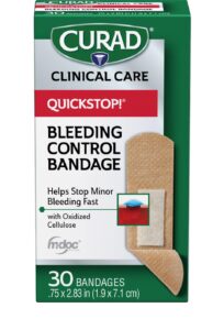 curad quickstop! flex-fabric bandages, 0.75x2.83 inch, 30/box, one box