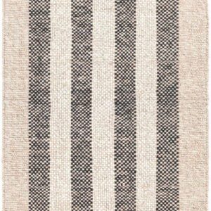 Mark&Day Wool Rugs, 2x8 Lavant Modern Black Runner Area Rug, Black Beige Brown Carpet for Hallway, Kitchen, Bedroom or Living Room (2'6" x 8' Runner)