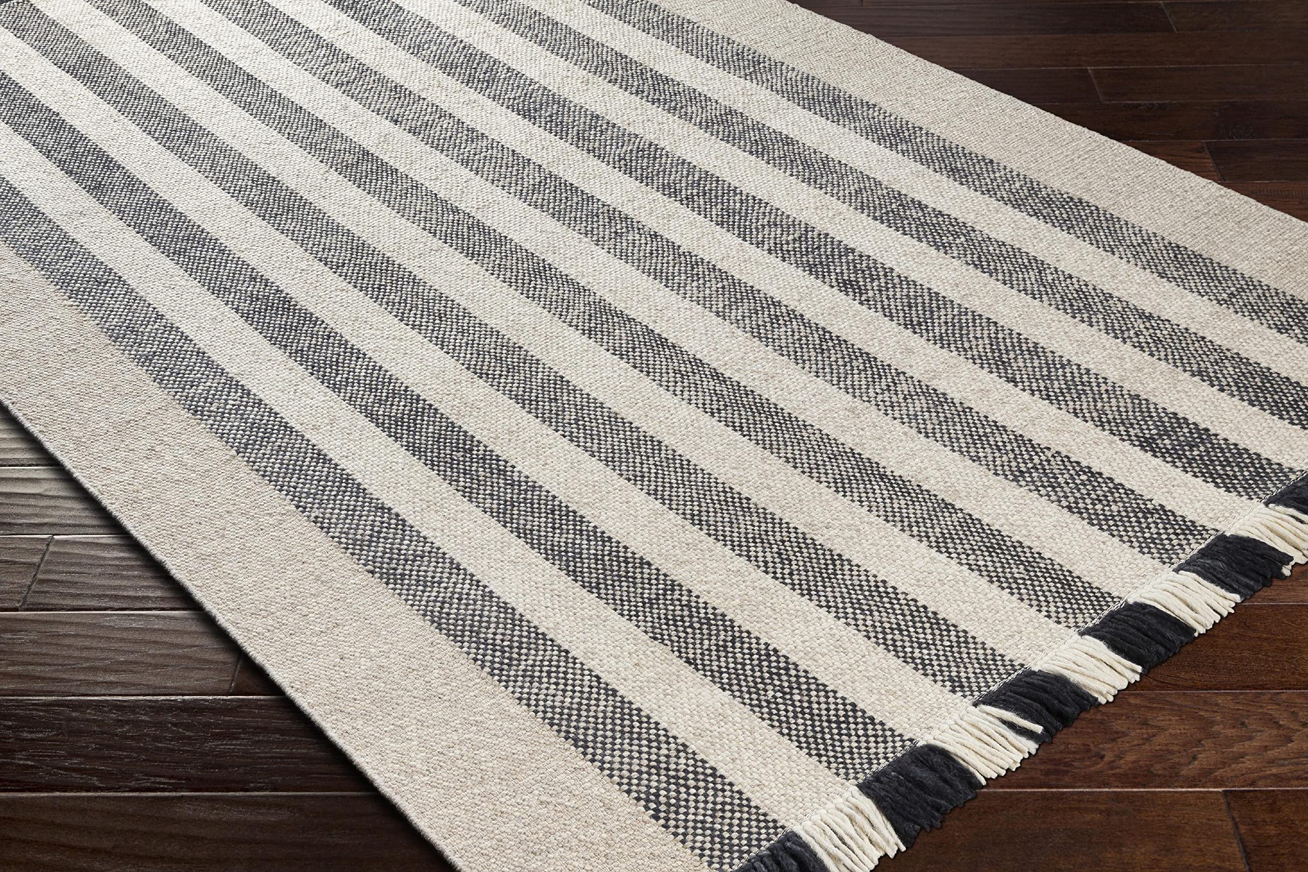 Mark&Day Wool Rugs, 2x8 Lavant Modern Black Runner Area Rug, Black Beige Brown Carpet for Hallway, Kitchen, Bedroom or Living Room (2'6" x 8' Runner)