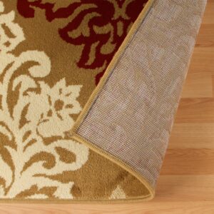 Superior Danvers Collection Area Rug, Modern Elegant Damask Pattern, 10mm Pile Height with Jute Backing, Affordable Contemporary Rugs - Brown, 8' x 10' Rug