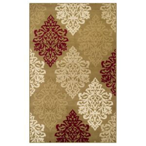 Superior Danvers Collection Area Rug, Modern Elegant Damask Pattern, 10mm Pile Height with Jute Backing, Affordable Contemporary Rugs - Brown, 8' x 10' Rug