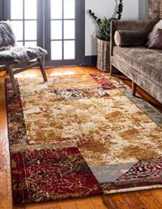 unique loom barista collection area rug - arusha (7' 10" x 10' rectangle, beige/ black)