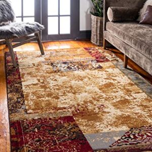 Unique Loom Barista Collection Area Rug - Arusha (7' 10" x 10' Rectangle, Beige/ Black)