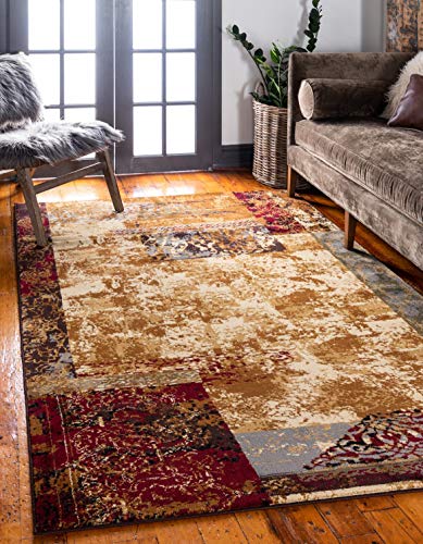 Unique Loom Barista Collection Area Rug - Arusha (7' 10" x 10' Rectangle, Beige/ Black)