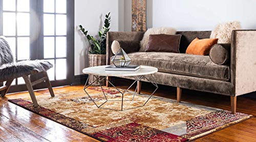 Unique Loom Barista Collection Area Rug - Arusha (7' 10" x 10' Rectangle, Beige/ Black)