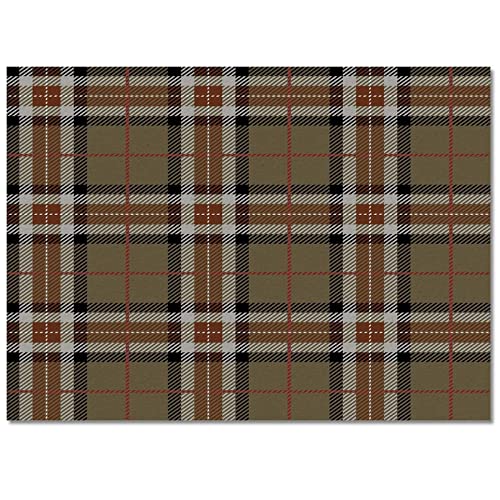 Retro Checkered Large Area Rugs, Grey Black Brown Striped Runner Rugs, Non-Slip Floor Throw Mat, Rectangle Carpet for Living Room, Bedroom, Hallway Front Entrance, Kitchen, Dining, 2' x 6'