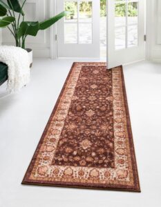 rugs.com medina collection rug – 5 ft runner coffee brown medium rug perfect for hallways, entryways