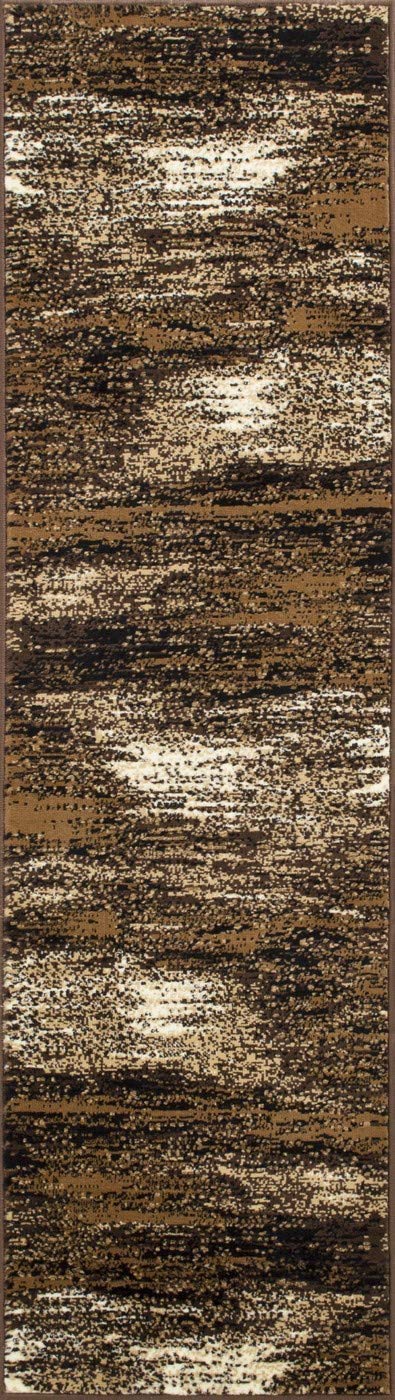 Modern Contemporary Rugs for Living Dining Room Abstract Soft Plush Area Rug Brown Mocha (2’ X 7’ Runner)