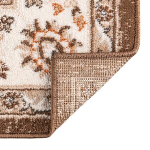 Rugs.com Charlotte Collection Rug – 6 Ft Runner Brown Low-Pile Rug Perfect for Hallways, Entryways