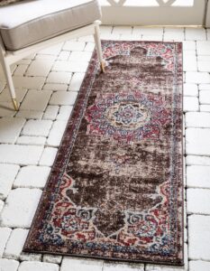 rugs.com eden collection rug – 6 ft runner chocolate brown medium rug perfect for hallways, entryways