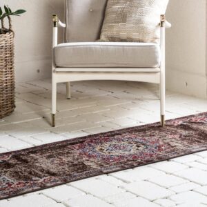 Rugs.com Eden Collection Rug – 6 Ft Runner Chocolate Brown Medium Rug Perfect for Hallways, Entryways