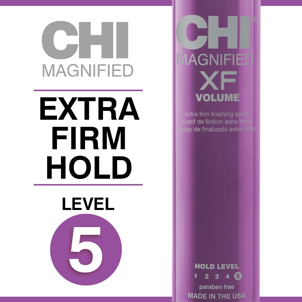 CHI Magnified Volume XF Finishing Hair Spray, Boosts Volume & Body For Maximum Fullness, Builds Resilience & Strength & Adds Shine, Extra Firm, 12 Oz