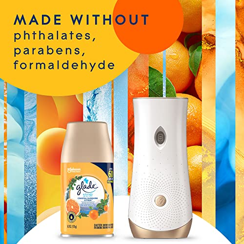 Glade Automatic Spray Refill, Air Freshener for Home and Bathroom, Coastal Sunshine Citrus, 6.2 Oz, 3 Count