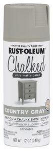 rust-oleum 302593 series chalked ultra matte spray paint, 12 ounce (pack of 1), country gray