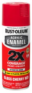 rust-oleum 271920 acrylic enamel 2x spray paint, 12 oz, gloss cherry red