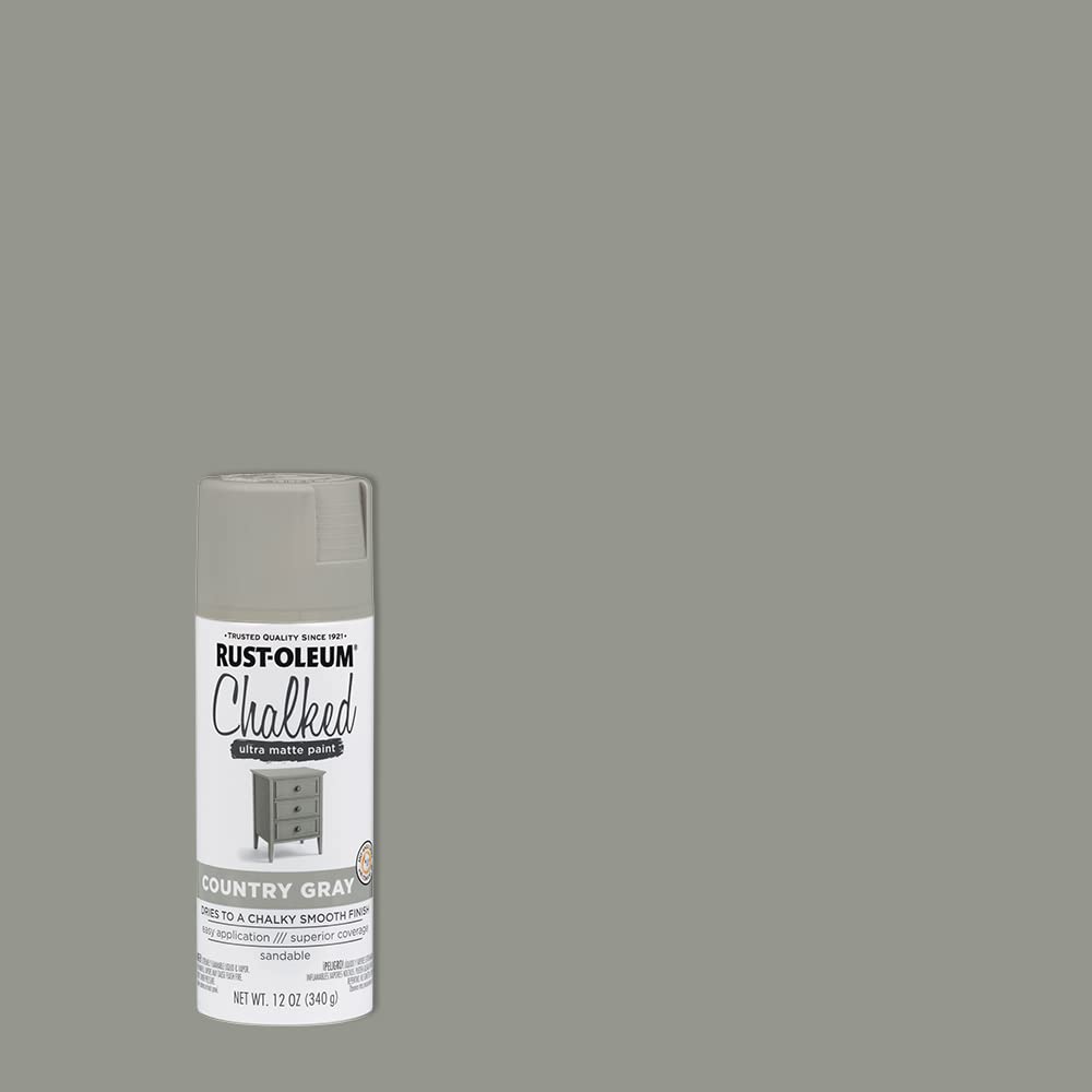 Rust-Oleum 302593 Series Chalked Ultra Matte Spray Paint, 12 Ounce (Pack of 1), Country Gray