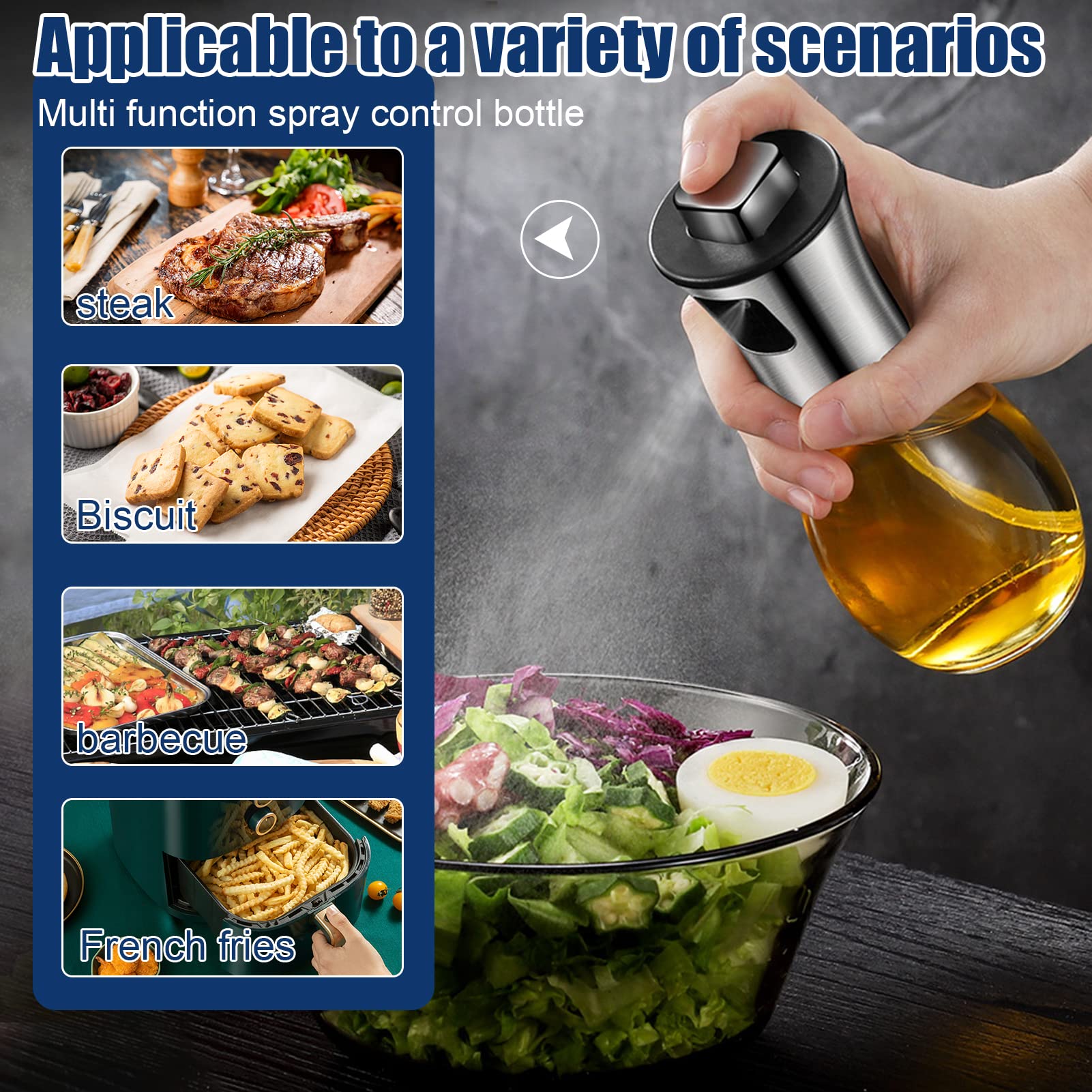 SAINSWIN Oil Sprayer for Cooking, 200ML Olive Oil Sprayer Mister, Kitchen Utensils Oil Spray Bottle,Portable Oil Spritzer Kitchen Gadgets Oil Dispenser for Salad, BBQ, Baking, Air Fryer