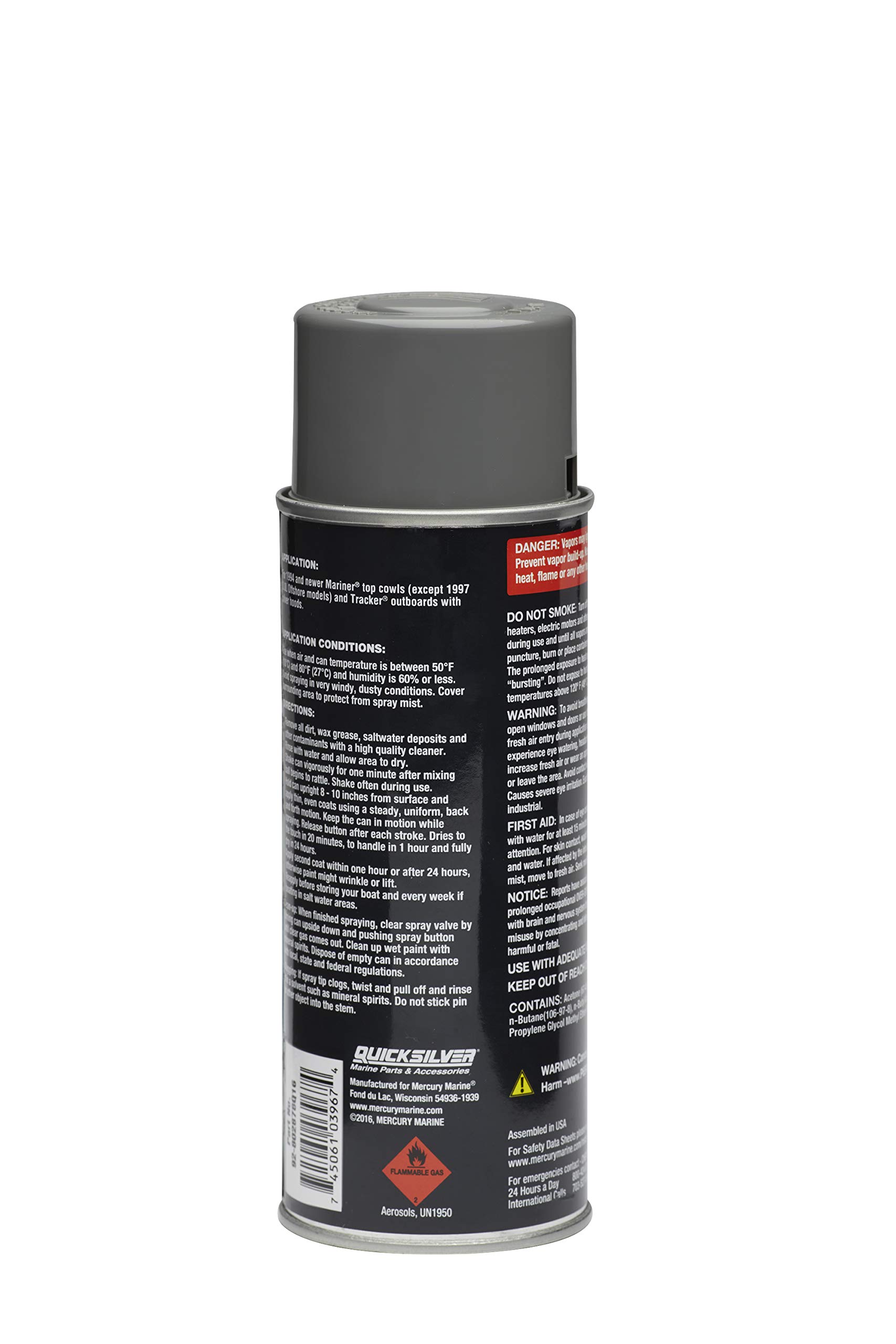 Quicksilver 802878A16 Mariner Gray Enamel Paint, 12 Oz. Spray Can