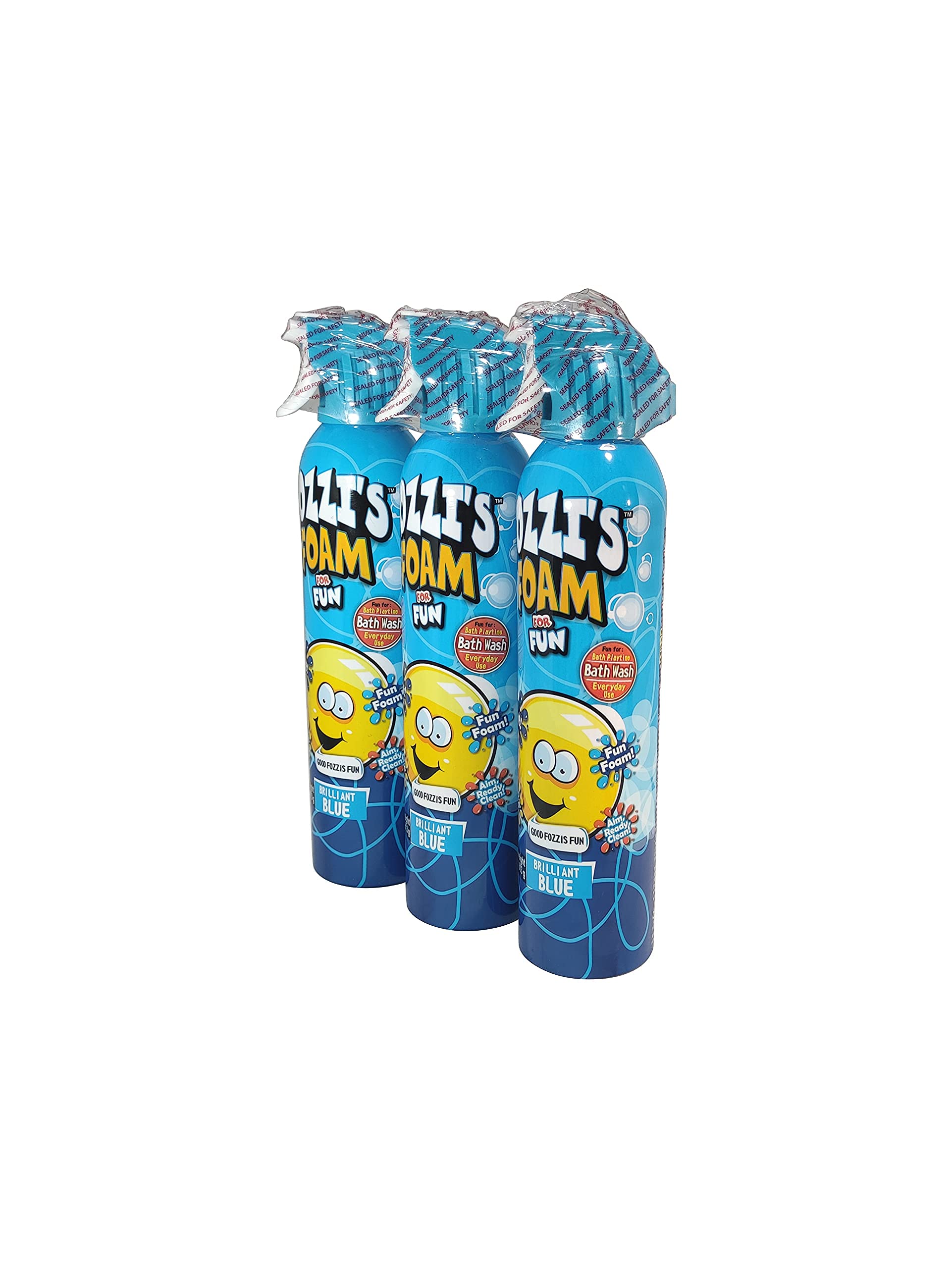 FOZZI'S Foam Aerosol Spray, Brilliant Blue, Good Clean Fun" 11.04oz Pack of 3 Cans