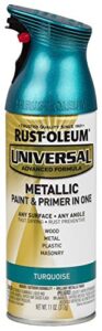 rust-oleum 330480 universal all surface metallic spray paint, 11 oz, turquoise