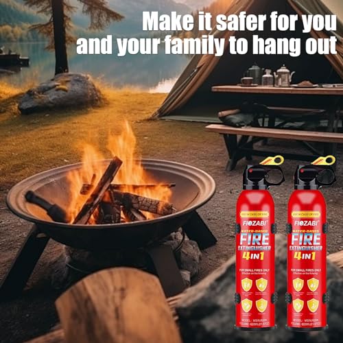 FIOZABI Portable Fire Extinguisher Spray With Bracket Can Prevent Re-Ignition,Best Suitable for The House/Car/Truck/Boat/Kitchen/Home Water-Based Fire Extinguishers Fire Type A/B/C/K 620ml (2 pack)