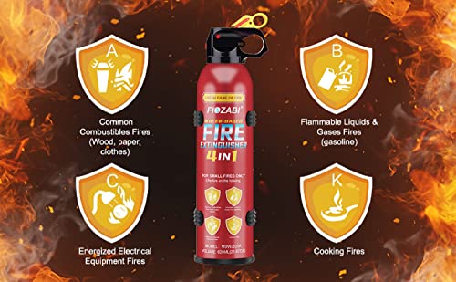 FIOZABI Portable Fire Extinguisher Spray With Bracket Can Prevent Re-Ignition,Best Suitable for The House/Car/Truck/Boat/Kitchen/Home Water-Based Fire Extinguishers Fire Type A/B/C/K 620ml (2 pack)