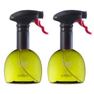 evo mini oil sprayers, non-aerosol for olive oil, cooking oils, and vinegars, green, 8-ounce capacity, set of 2