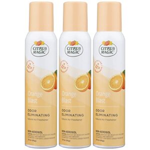 citrus magic natural odor eliminator air freshener spray for home, orange blast, 3-ounce, pack of 3