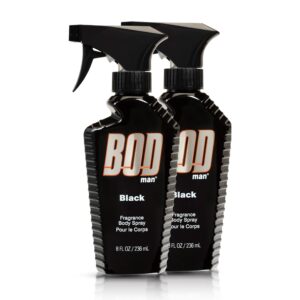 bod man fragrance body spray, black, 8 fl oz (pack of 2)