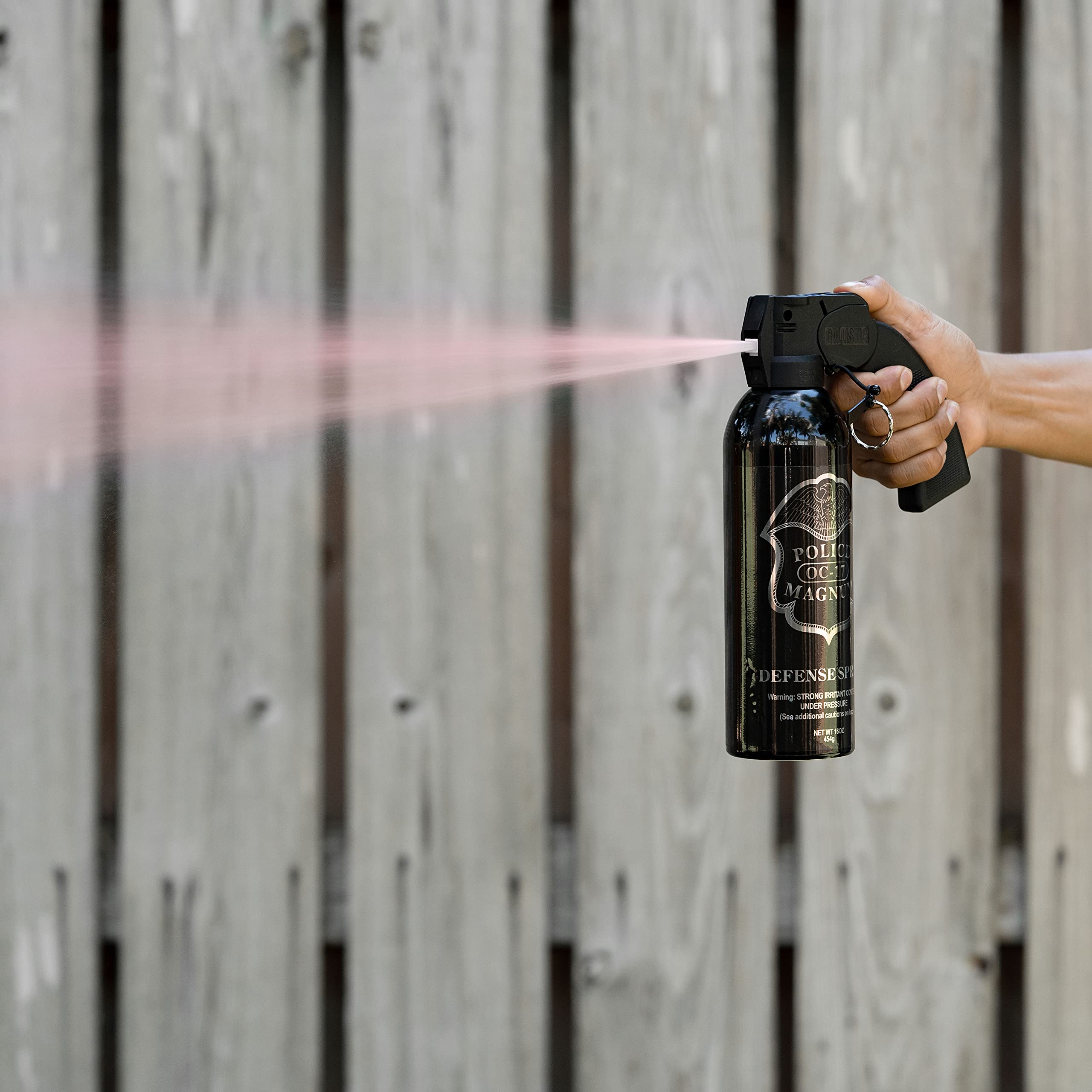 Police Magnum Large Pepper Spray Fogger- Home Defense Security- 25ft Range- Made in The USA- 1 Pack Pistol Grip (16oz)