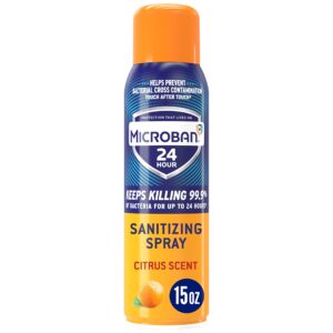 microban 24 hour disinfectant sanitizing spray, citrus scent, 15oz