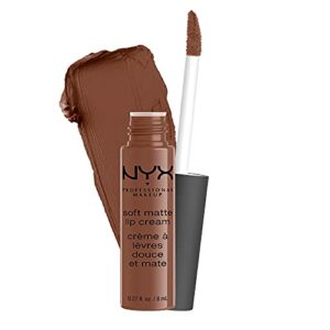 nyx professional makeup soft matte lip cream, lightweight liquid lipstick - berlin (medium warm brown)