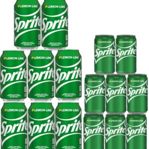 Murai - (Pack of 16) Sprite | 8 Regular 12oz Cans & 8 7.5oz. Mini Cans | Bundle Mixed Sized Variety Pack | Soft Drink Assortment of Beverages