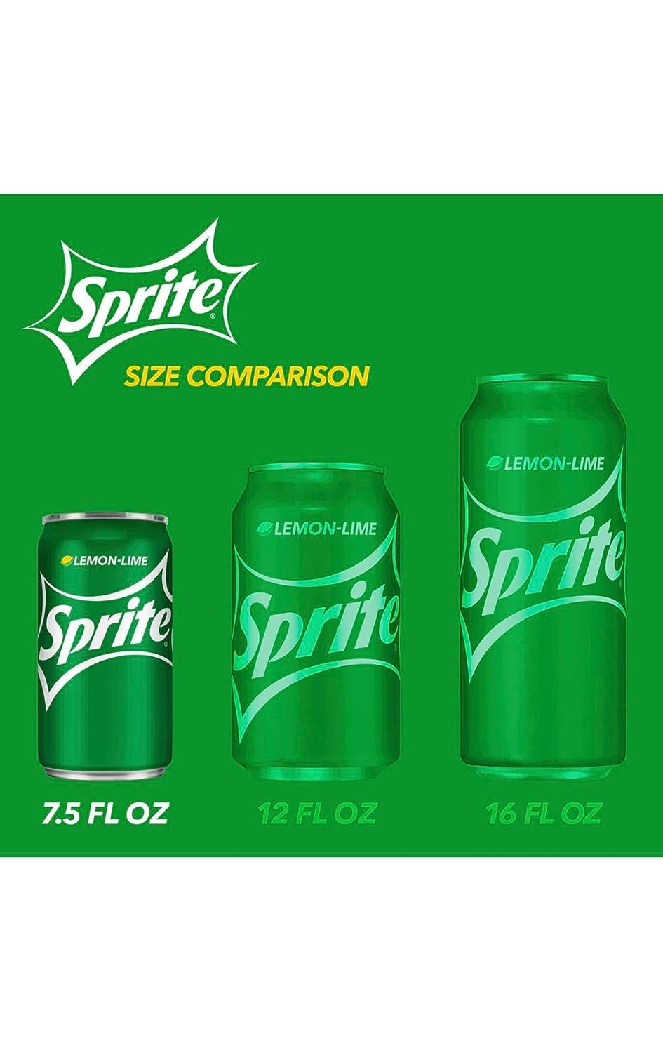 Murai - (Pack of 16) Sprite | 8 Regular 12oz Cans & 8 7.5oz. Mini Cans | Bundle Mixed Sized Variety Pack | Soft Drink Assortment of Beverages